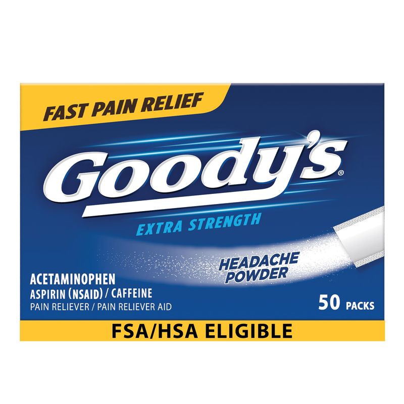 Goody's Pain Relief Powders, Extra Strength Headache Powder, 50 ct ...