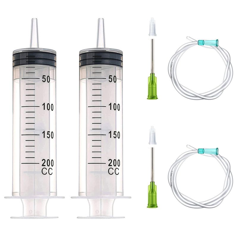 ShuaWdk Syringes 2 Pcs 200ml Syringes Liquid Measuring Syringes with 2 ...