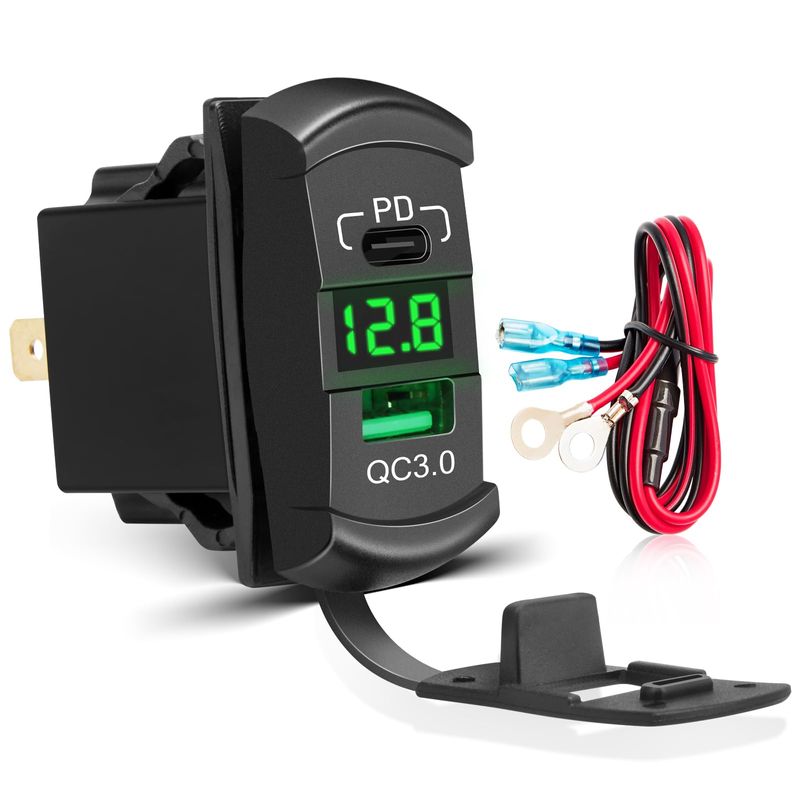 Anina USB C Rocker Switch Insert 12V 24V 30W USB A PD Outlet Socket ...