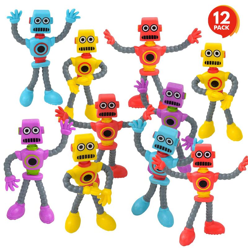 ArtCreativity Bendable Robot Figures, Set of 12 Flexible Men, Birthday ...
