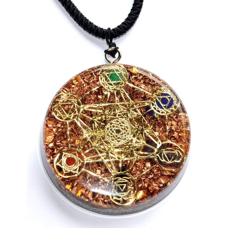 ZZYBIA Metatron's Cube Merkaba 7 Chakras with Crystals Stones Orgone Pendant 2.25 inch - EveryMarket