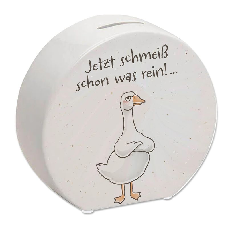 Gilbert die Gans Spardose mit Spruch Jetzt schmeiß Schon was rein EIN ...