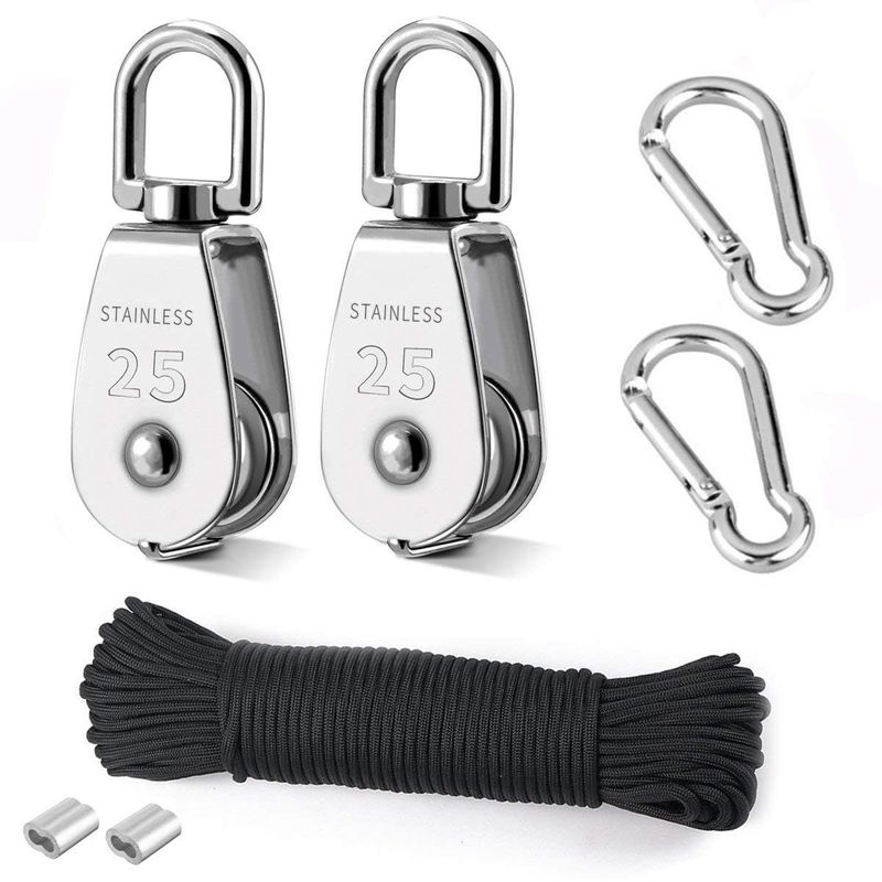 TooTaci M25 Pulley Block Set,304 Stainless Steel Pulley System,25mm ...