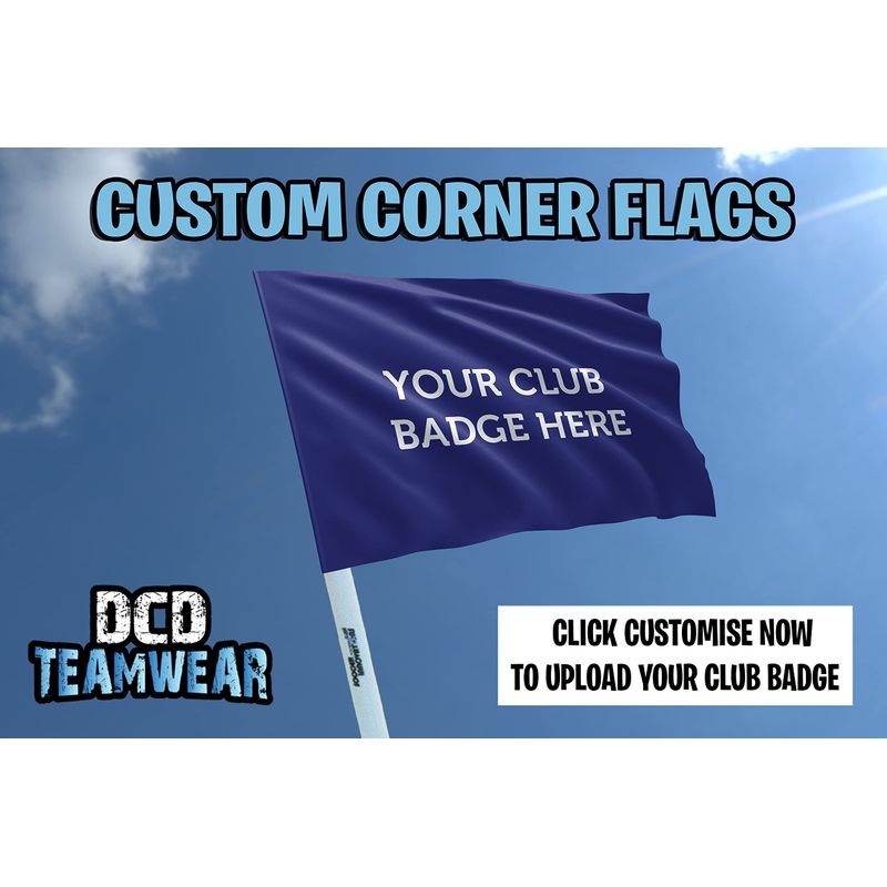 Navy personalised football corner flags customised with your team logo ...