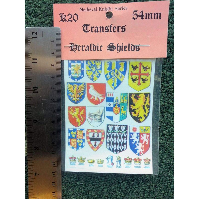Langley Models Waterslide Transfers - Heraldic Shields 54mm Scale KS20 ...