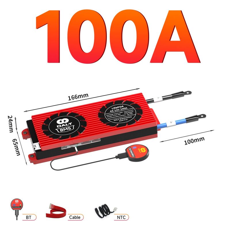 DALY Smart BMS LiFePO4 4S 12V 100A Bluetooth Smart PCB Battery Protection Board Battery ...