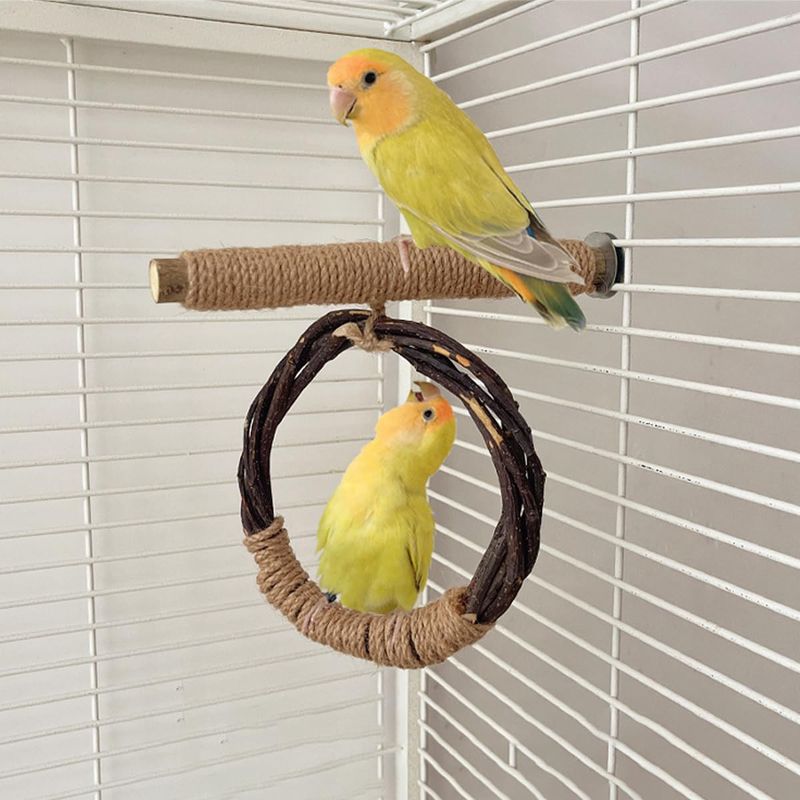 ZYYRSS Bird Wooden Swing, Bird Cage Bird Swing Toy, Parrot Swing Wood ...