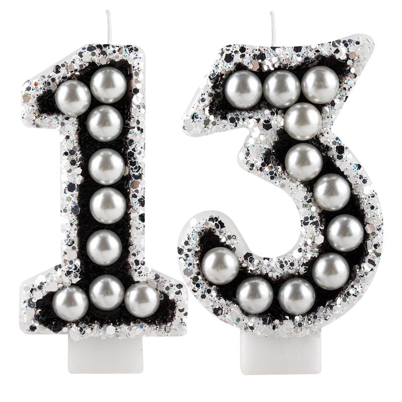 Black Pearl 13th Birthday Candles, Number 13 Candle, Happy Birthday ...