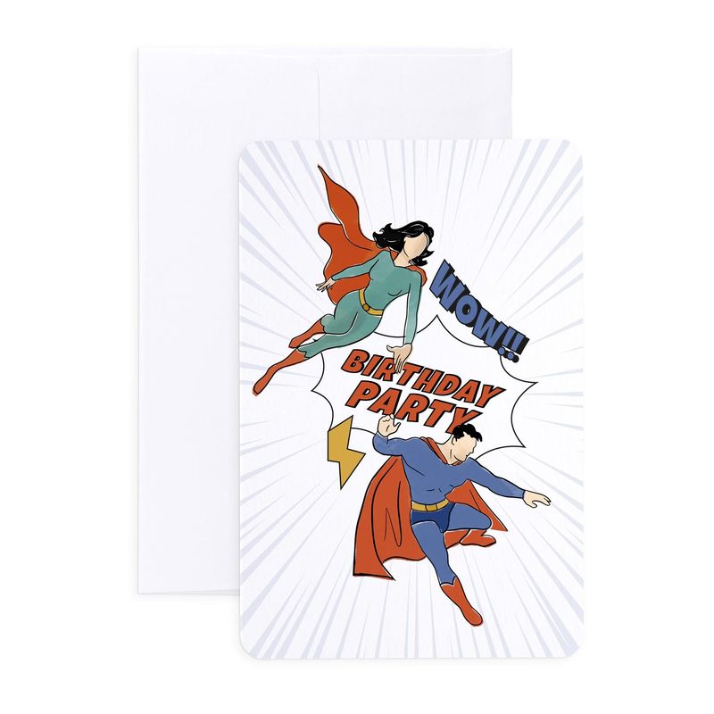 10 Birthday Cards for Children with 10 Envelopes – Superman Theme ...