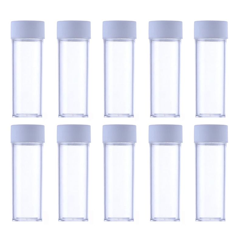 12PCS 25ML Plastic Test Tubes with Screw Caps Sample Bottles Refillable ...