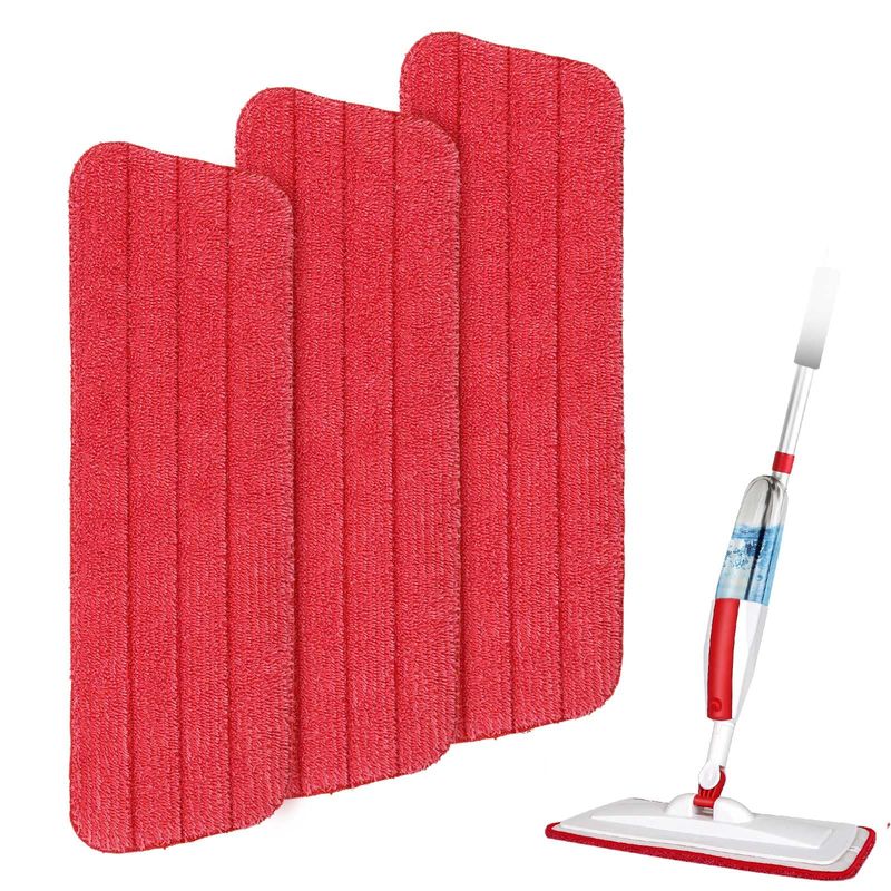 16.5 inch Mop Refills, 3 Pack Microfiber Reusable Replacement Mop Pads ...