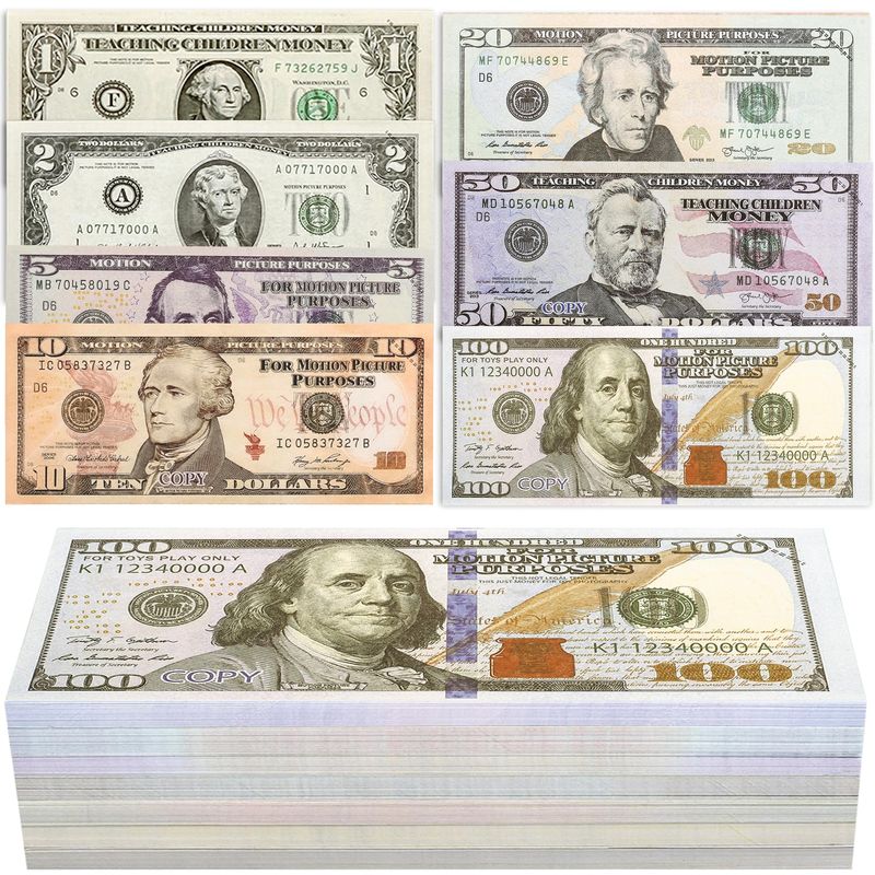 wadoaf 210 PCS Prop Money Number Learning Play Education Toys for Girls ...