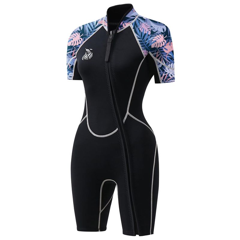 Shorty Wetsuit for Women 3mm - Neoprene Diving Suit Front Zip Scuba ...