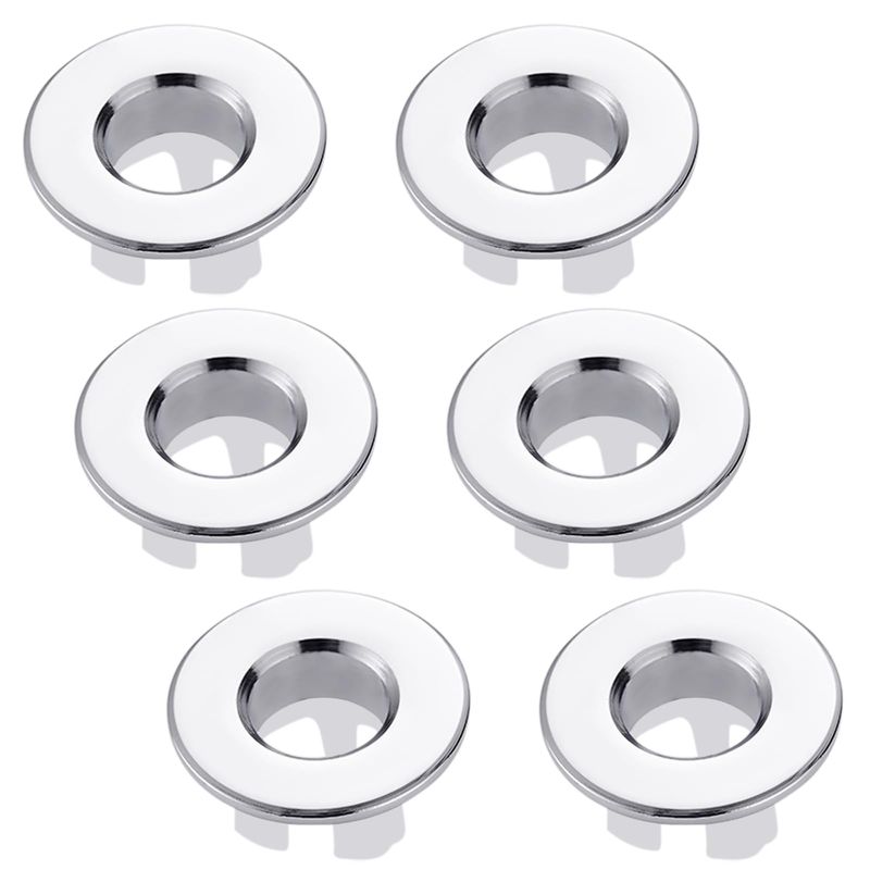 6Pcs Metal Sink Overflow Caps,Bath Overflow Cover Replacement,Brass ...