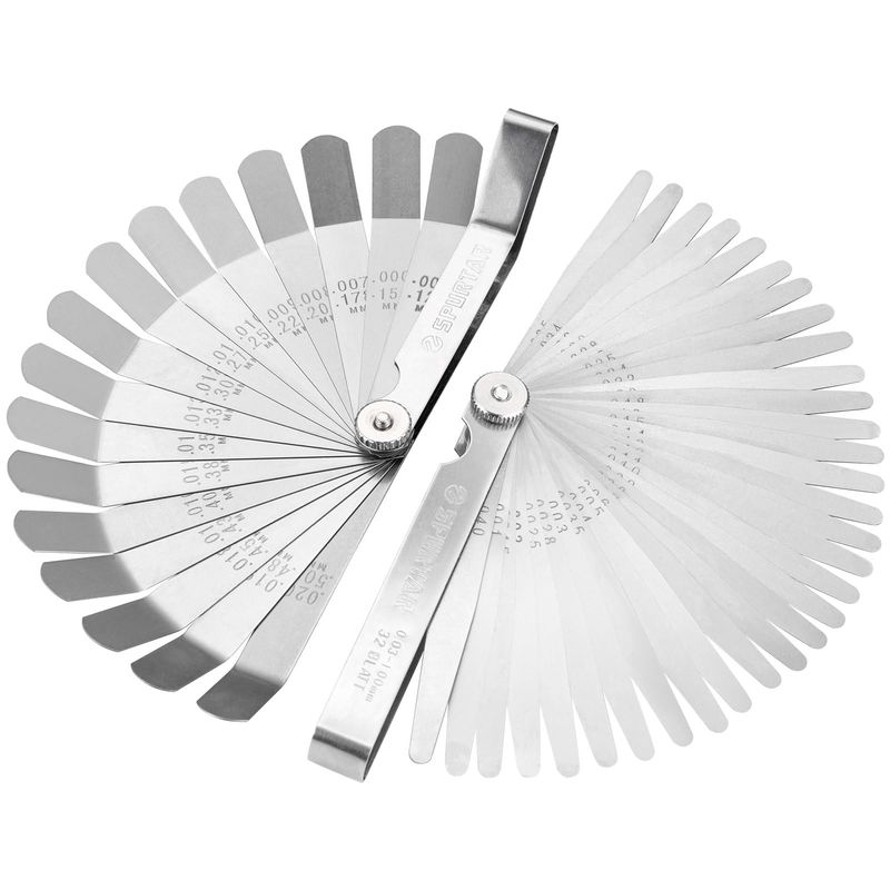 Spurtar Feeler Gauges Set, 32 Blades Tapered and 16 Blades Offset Feeler Gauge Set Stainless ...