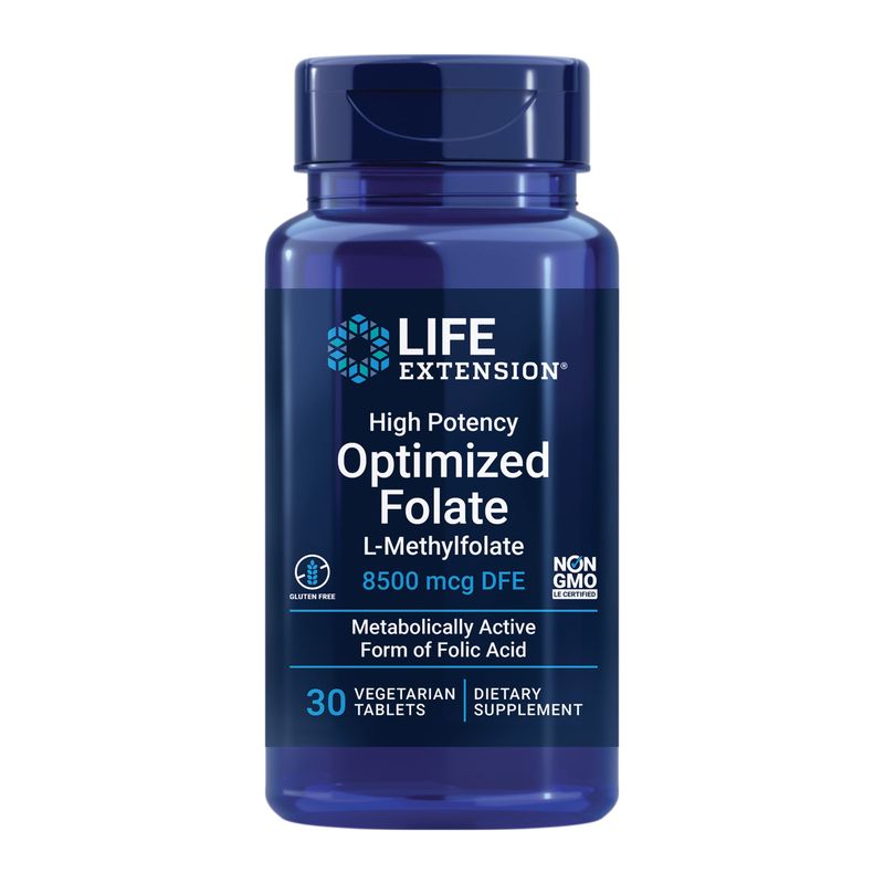 Life Extension High Potency Optimized Folate – L-methylfolate – Folic ...