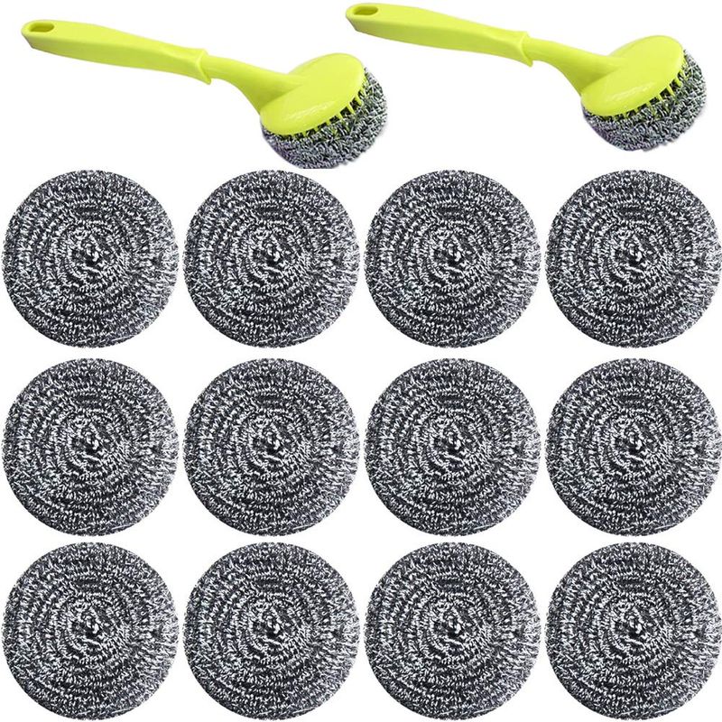 18 PCS Stainless Steel Sponges Scrubbers Cleaning Ball Utensil Scrubber ...