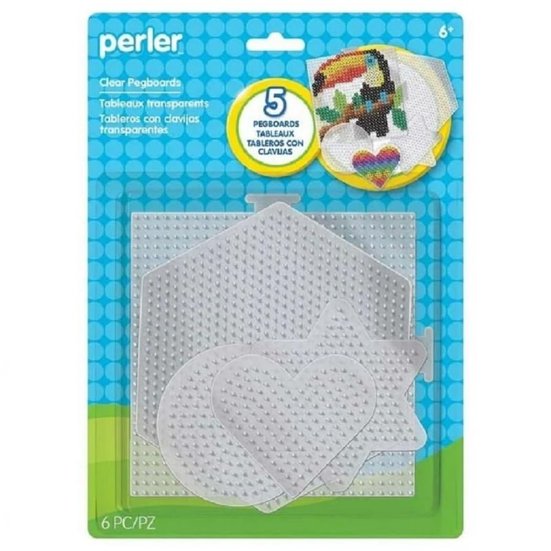 Perler Beads Assorted Small and Large Pegboards for Kid's Crafts - (5 ...