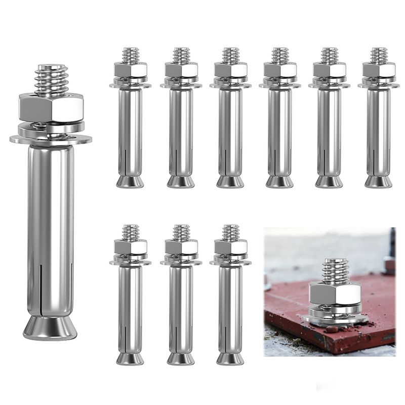 ADOFUN Anchor Bolts, Stainless Steel External Hex Nuts, Concrete ...