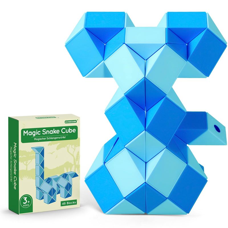 ECHOCUBE Magic Snake Cube, 48 Blocks Magic Snake Ruler Twist Puzzle ...