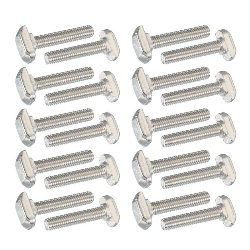 PATIKIL M6 x 30 mm Thread T-Slot Bolts, 20 Pcs Drop-in Bolt Hammer Head ...