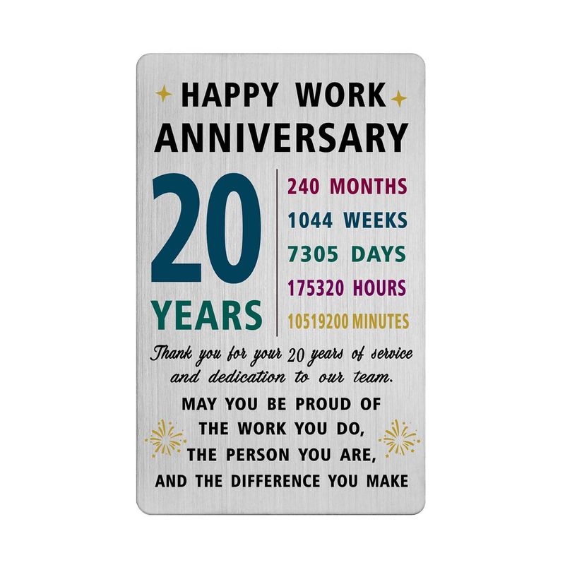 Richesele 20th Work Anniversary Cards Happy 20 Year Work Anniversary