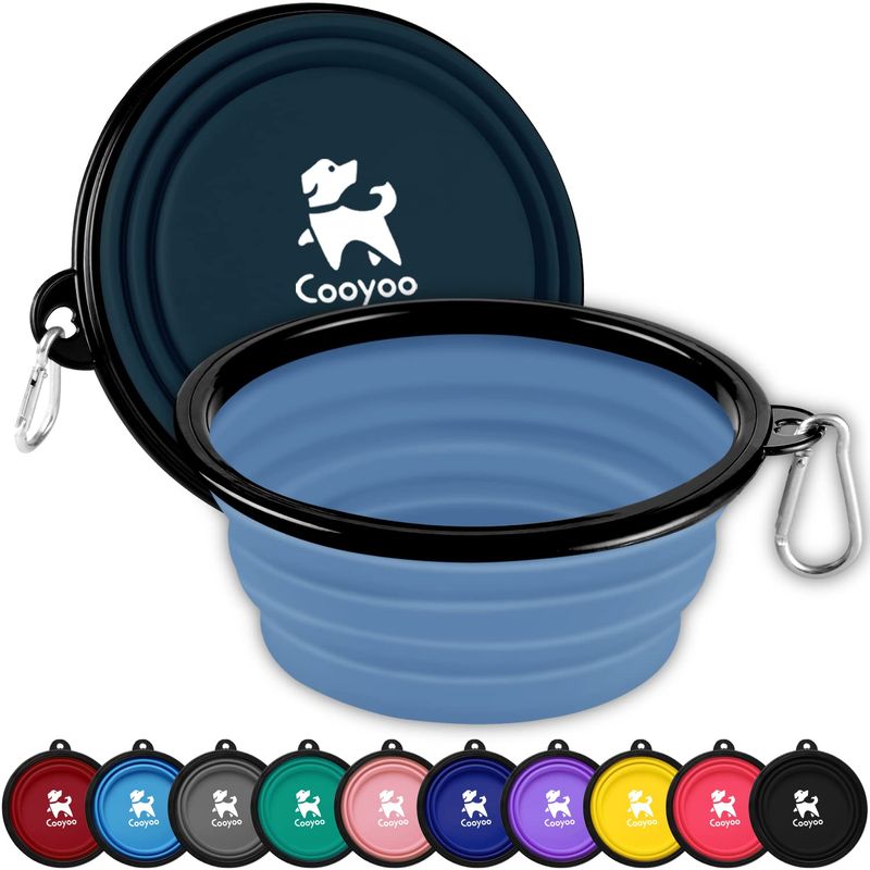 COOYOO Collapsible Dog Bowl,2 Pack Collapsible Dog Water Bowls for Cats ...
