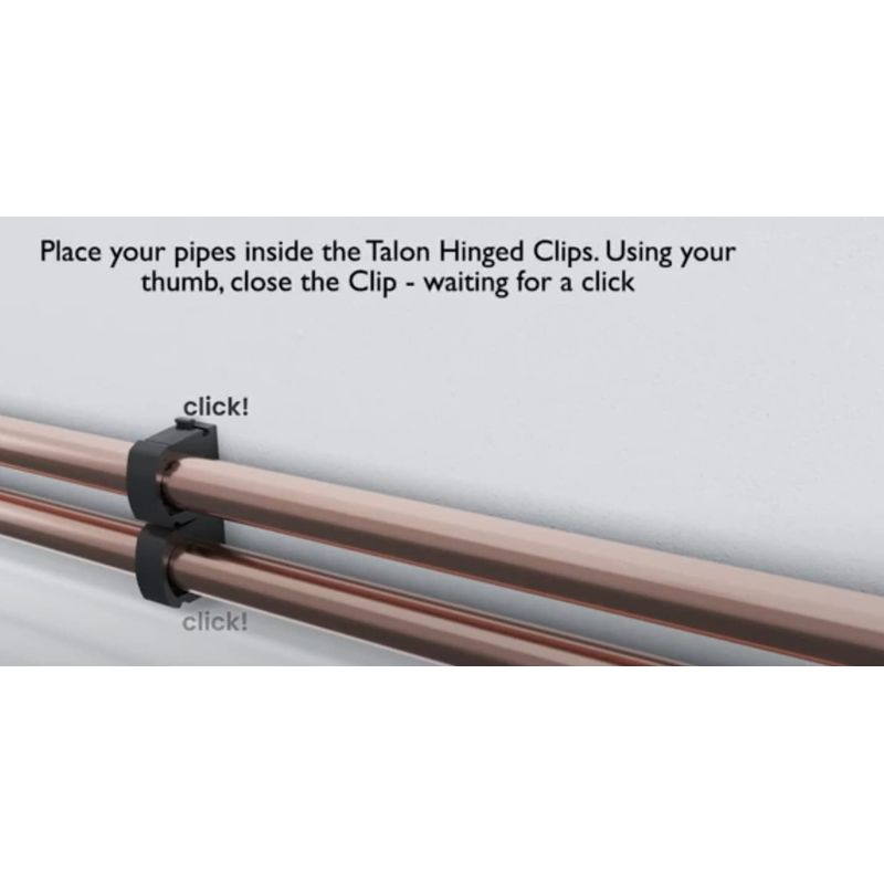 ROHANS Single 15mm HINGED Pipe Clips TS15 for PIPEWORK Black, White ...