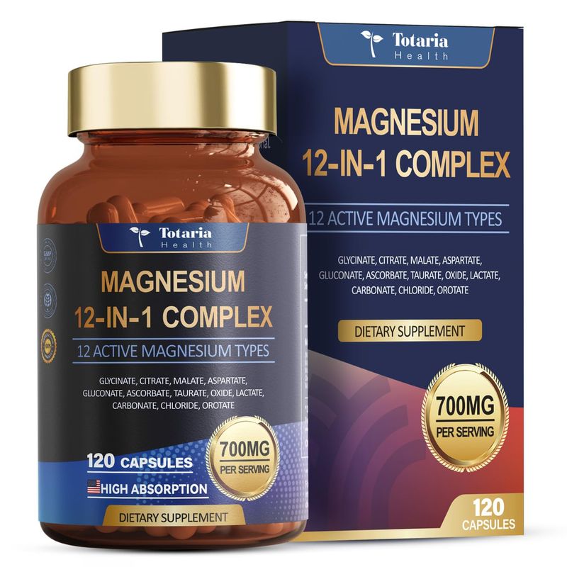 Totaria Magnesium Complex 700mg 12 in 1 Magnesium Supplement with ...