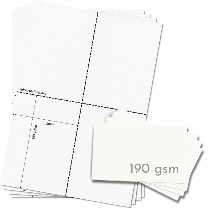 OfficeGear A6 Thick Postcards 4-up [30 Sheets 120 Pack] 105x148mm ...