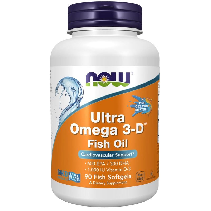 NOW Ultra Omega 3 D Softgels 90 Count 600mg EPA 300mg DHA with Vitamin ...