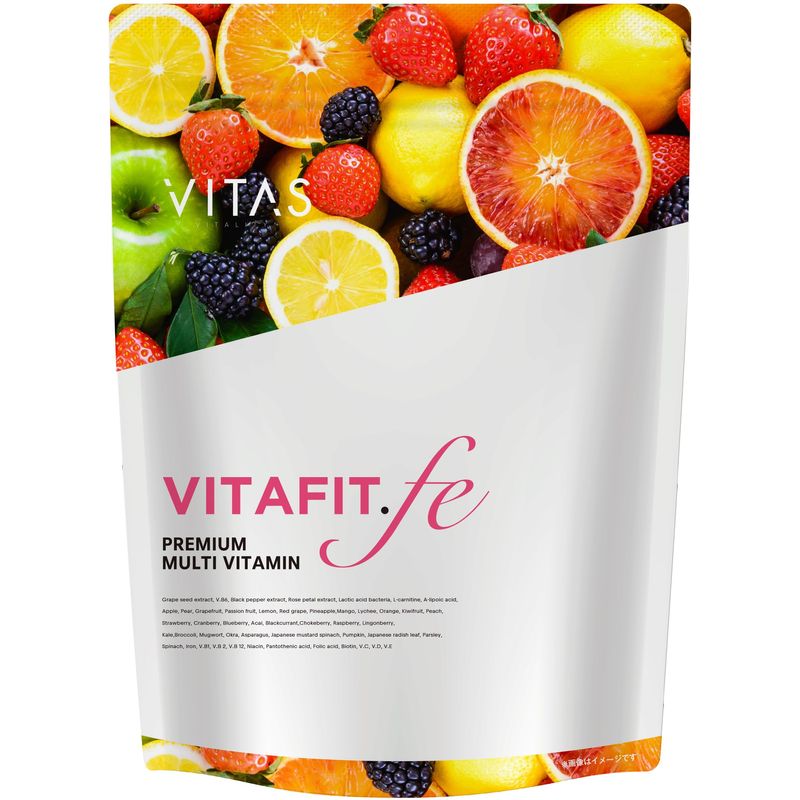 VITAS（バイタス） VITA FIT.fe ビタフィット 鉄 葉酸 ブドウ種子エキス 女性の為のマルチビタミン 120粒 1日4粒 30日分 11種類の栄養機能食品日本製 ...