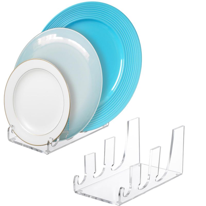 Domensi 2 Pcs Acrylic 3 tier Plate Stands for Display Clear Dinnerware ...