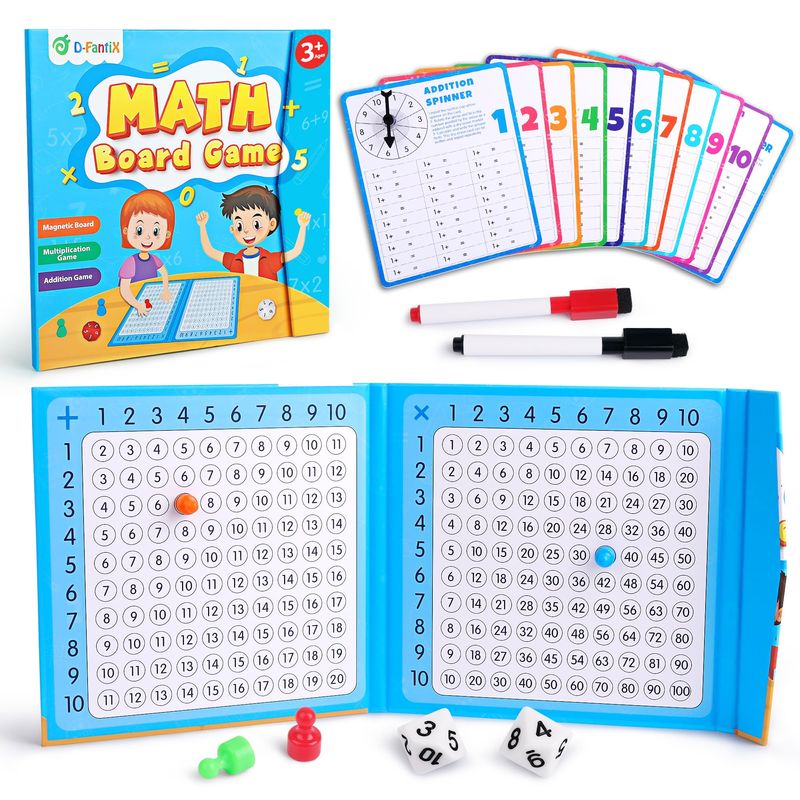 D-FantiX Magnetic Addition Multiplication Game Board, Math Games for ...