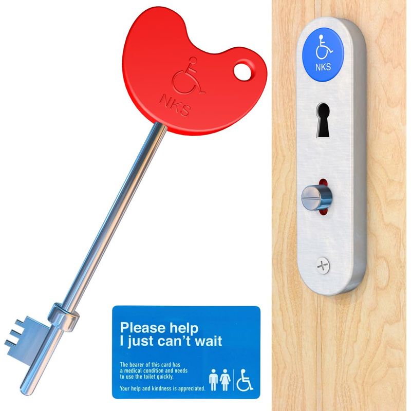 NKS Radar Key Disabled Toilet Bathroom Door Access Braille Easy Turn ...