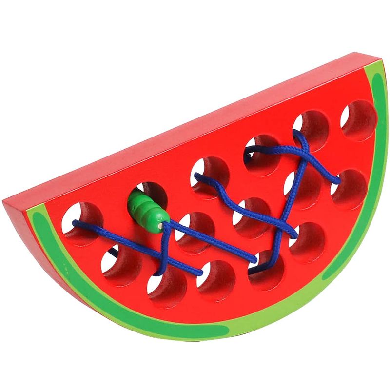 Wooden Lacing Threading Toys Wood Block Puzzle Car Airplane Travel Game ...