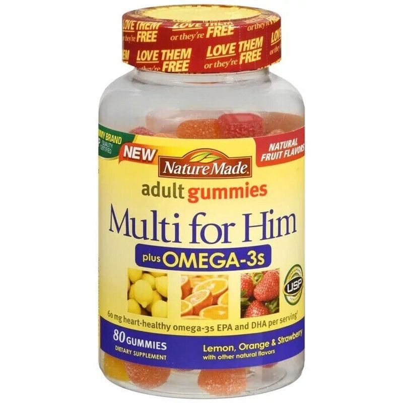 Nature Made Adult Gummies Multi for Him + Omega-3s Gummy 80ct - Online ...