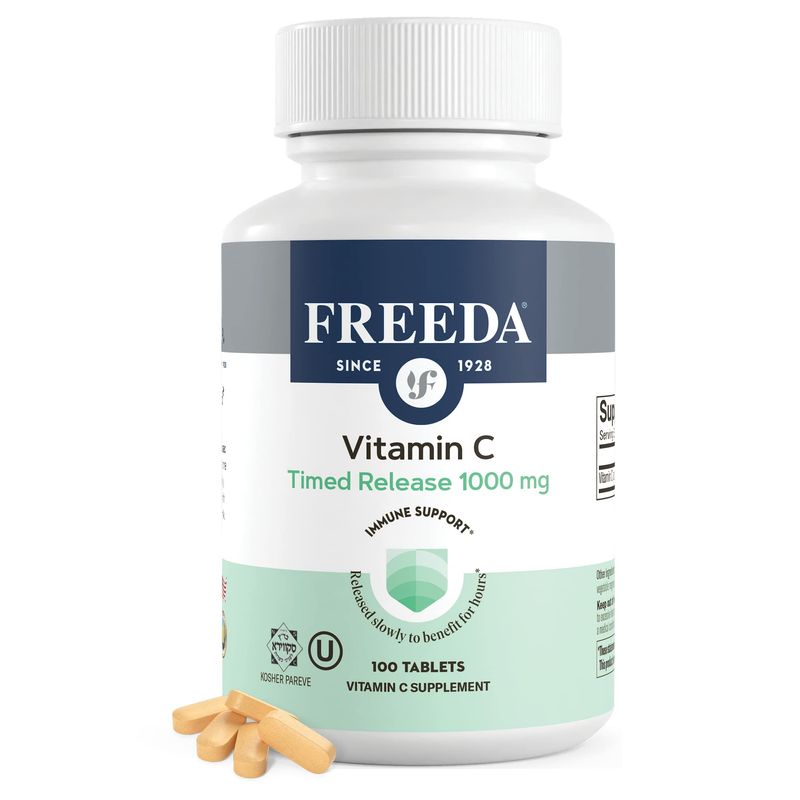 FREEDA Vitamin C - Timed Release Vitamin C 1000mg - Kosher Vegan ...