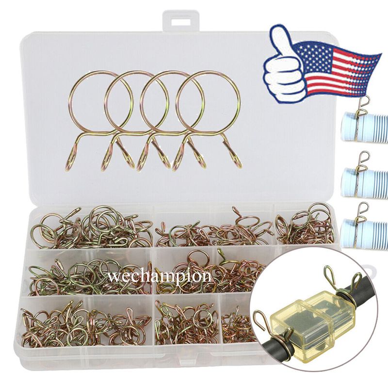 250Pcs Spring Clips Clamp Fuel Line Hose Water Pipe Air Spring Clip ...