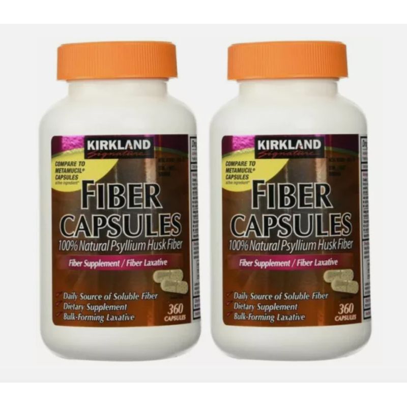 Kirkland Signature Fiber Capsules 100% Natural Psyllium Husk Fiber 360 ...