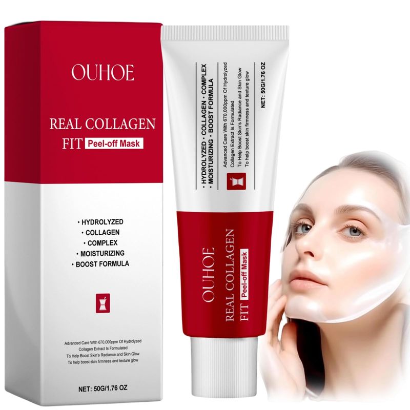 Real Collagen Fit Peel-Off Facial Mask,Collagen Night Wrapping Mask ...