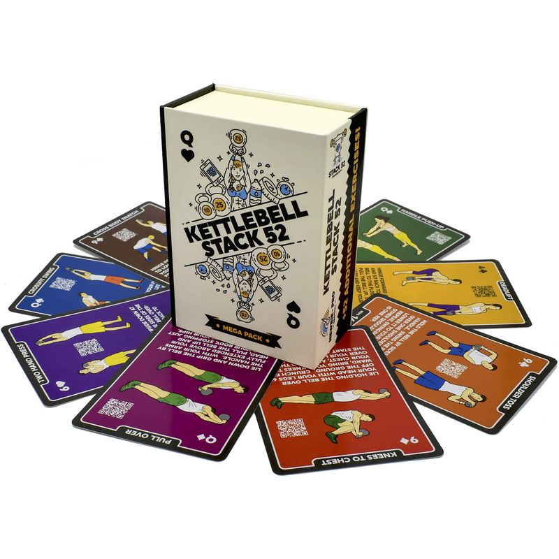 Stack 52 Kettlebell Exercise Cards. Workout Playing Card Game. Video ...