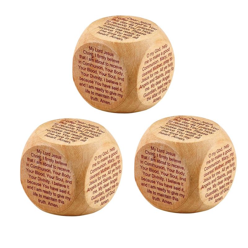 Needzo Catholic Scripture Prayer Cube Wooden, My First Holy Communion ...