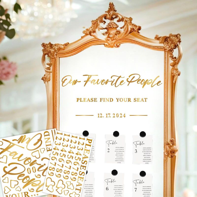 Wedding Seating Chart Stickers Mirror Decals for Wedding Reception ...