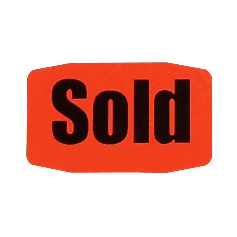 Sold Stickers, Fluorescent Red, 1000 - Online Marketplace - EveryMarket