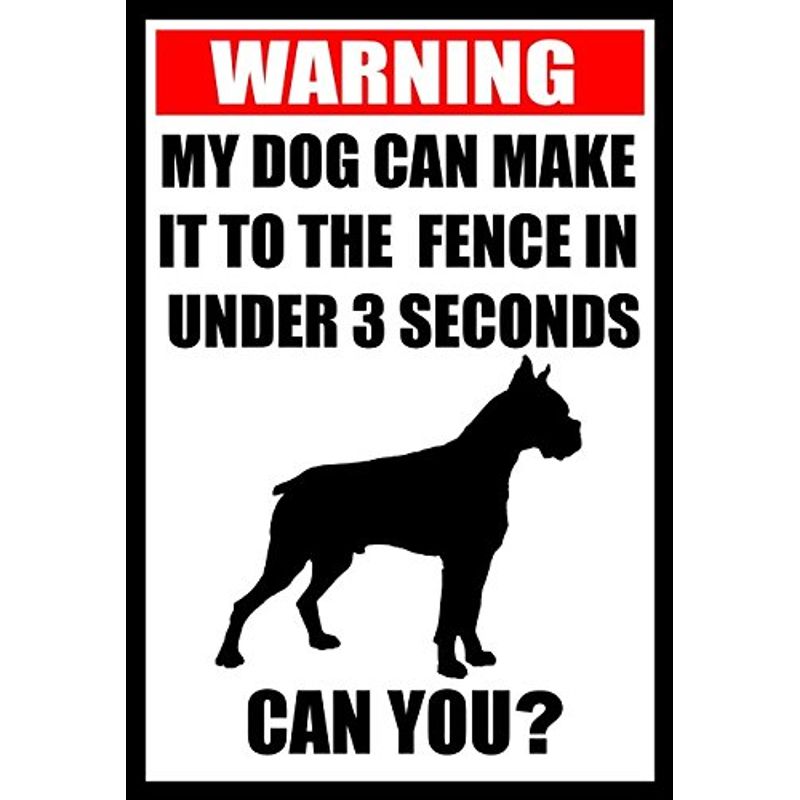 Funny Warning Beware of Dog Boxer Sign White 13x19 POSTER - Online ...