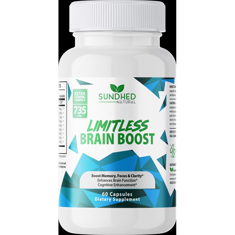 Sundhed Natural Limitless Brain Boost (60 caps) - Memory, Focus, Mental ...