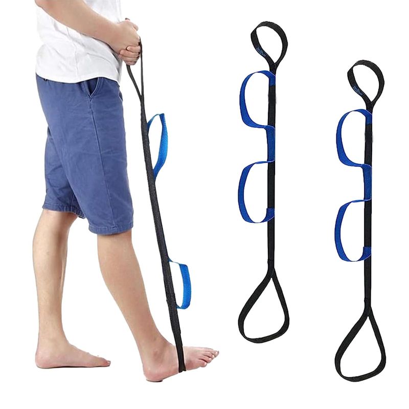 2-Pack Black and Blue Leg Lifter Strap, Leg Lifter Mobility Aid for Bed ...