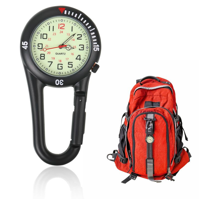 Pocket FOB Watches Luminous Face Carabiner Watch Clip-On Watch ...