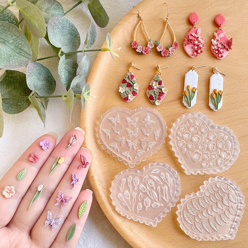 KEOKER Spring Polymer Clay Molds, Polymer Clay Silicone Molds, Flower ...